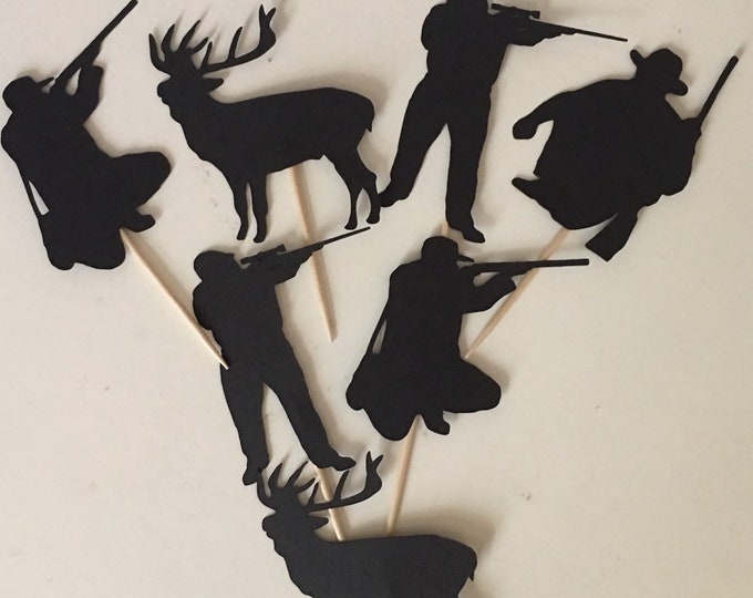 Hunting Shooting Theme Sports Party Birthday Cupcake Pick Toppers - Etsy