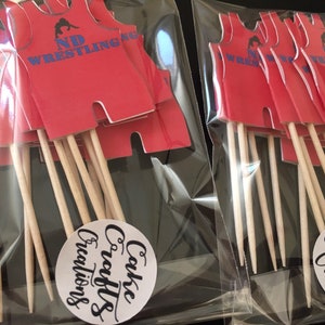 Personalized Wrestling Singlet Theme Sports Party Birthday Cupcake Pick ...