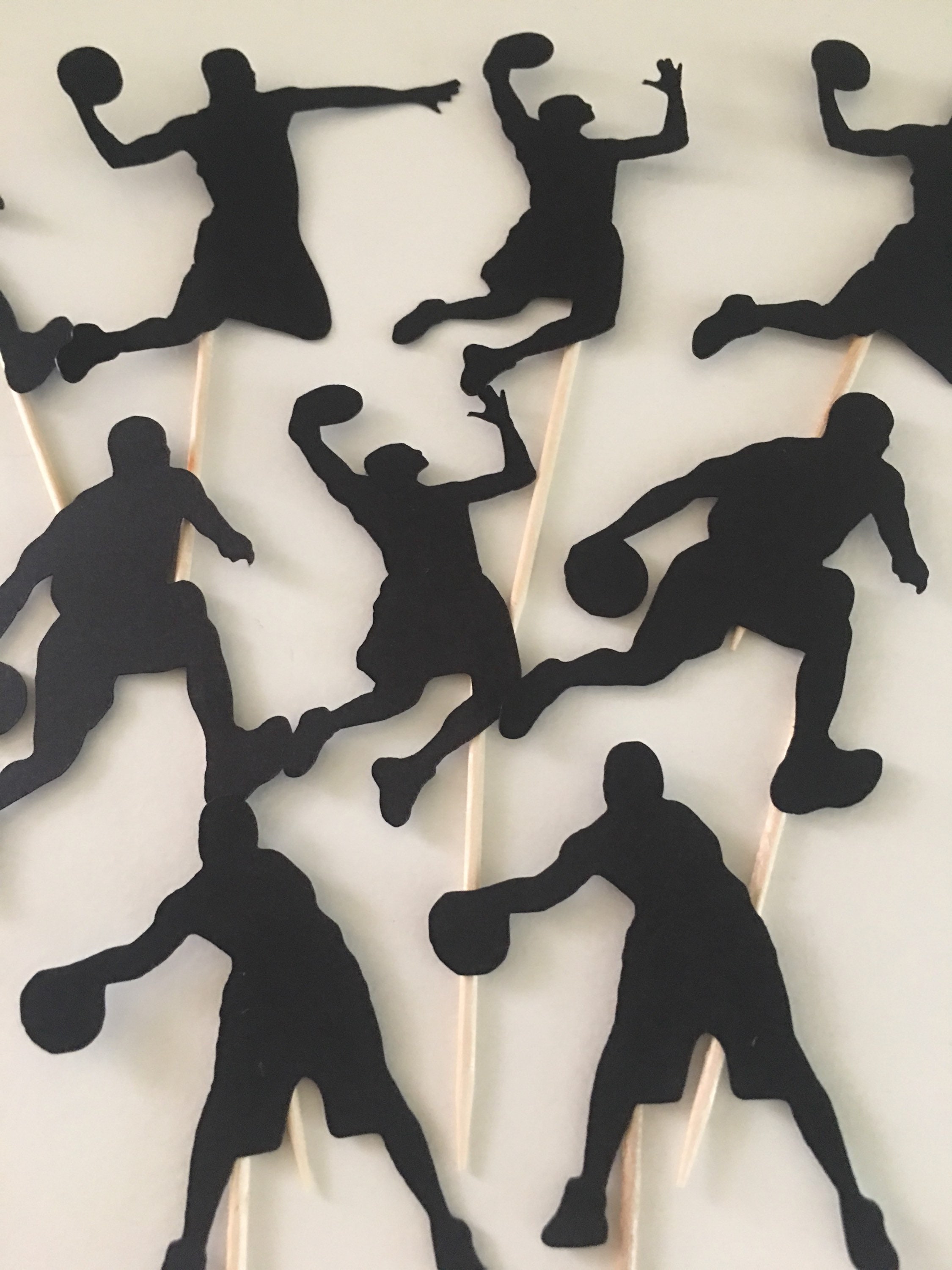 Men's Basketball Theme Sports Party Birthday Cupcake Pick Toppers - Etsy