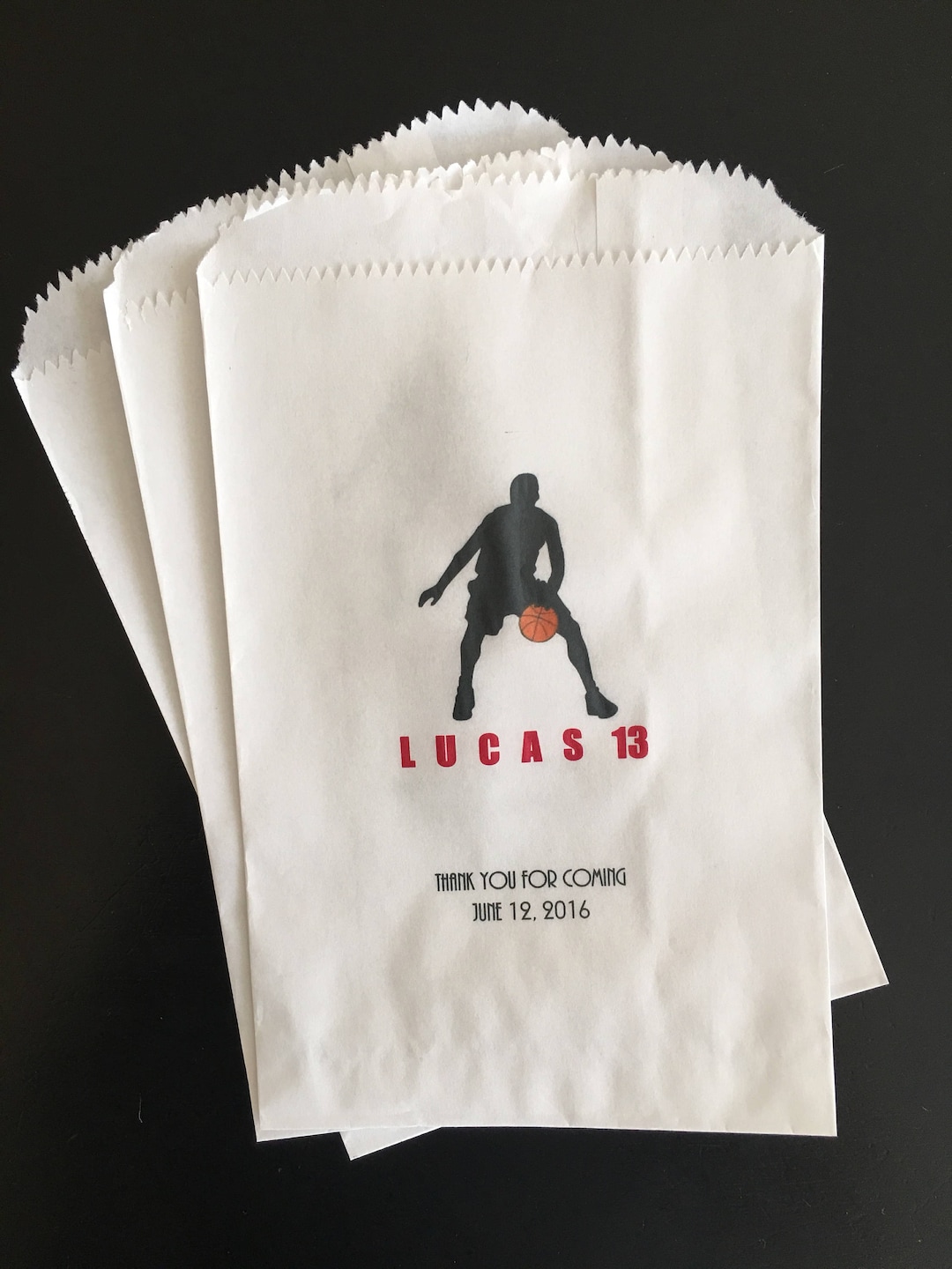 Personalized Basketball Treat Bag Candy Buffet Bag Popcorn Bag - Etsy