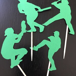 Baseball Theme Sports Party Birthday Cupcake Pick Toppers - Etsy
