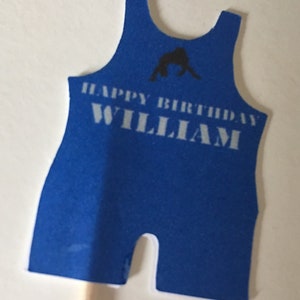 Personalized Wrestling Singlet Theme Sports Party Birthday Cupcake Pick ...
