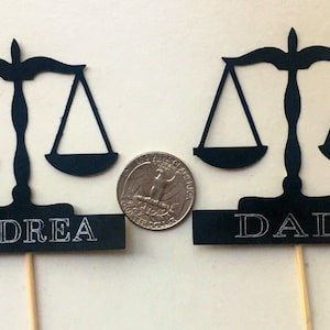 Personalized Scale Law Justice Theme Party Birthday Cupcake Pick ...