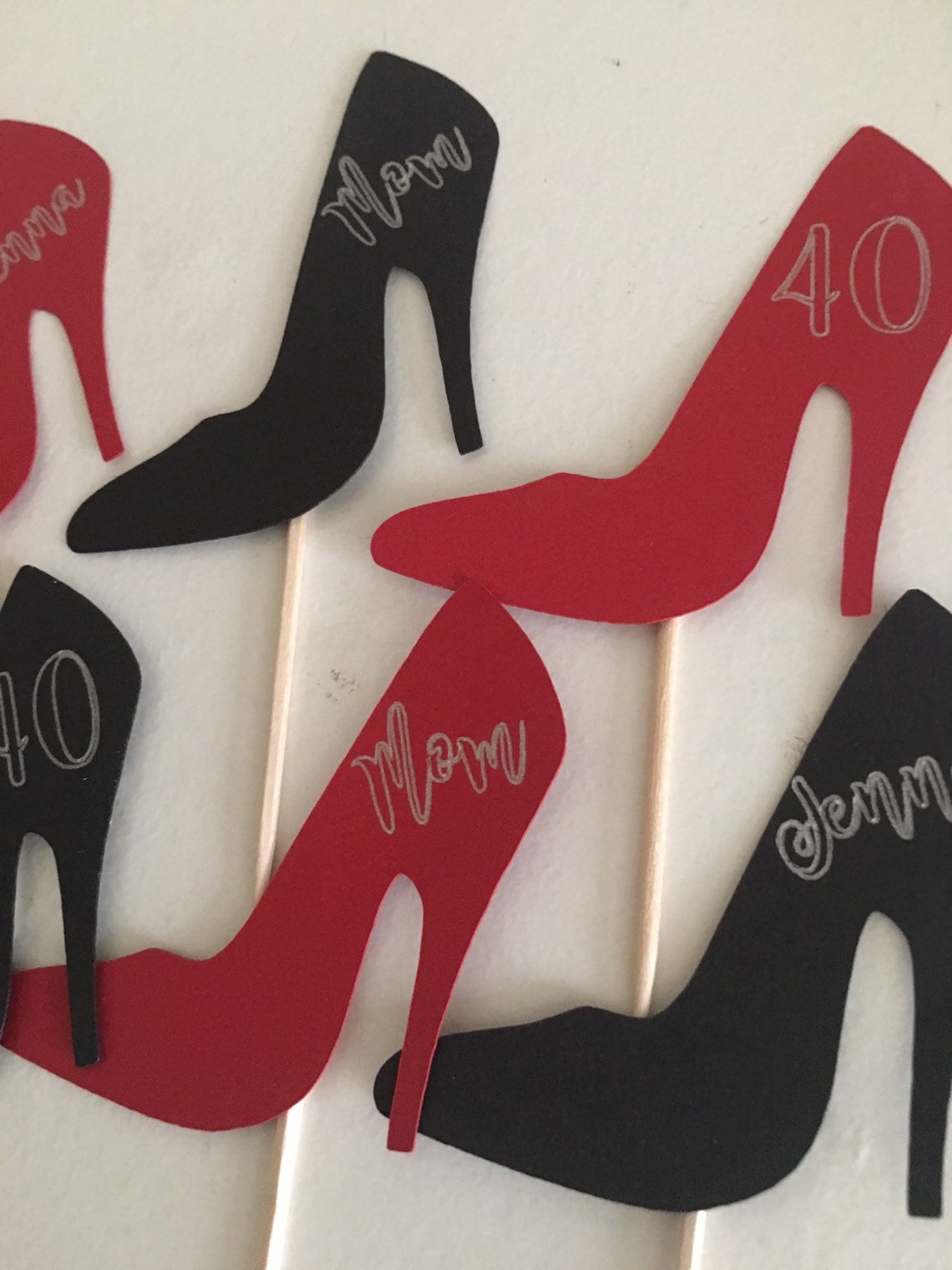 Personalized High Heels Shoes Party Birthday Cupcake Pick Toppers - Etsy