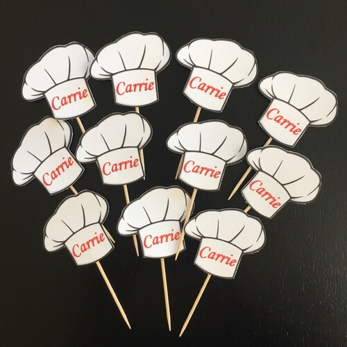 Chef Hat Stickers ONLY With or Without Name Printed | Etsy