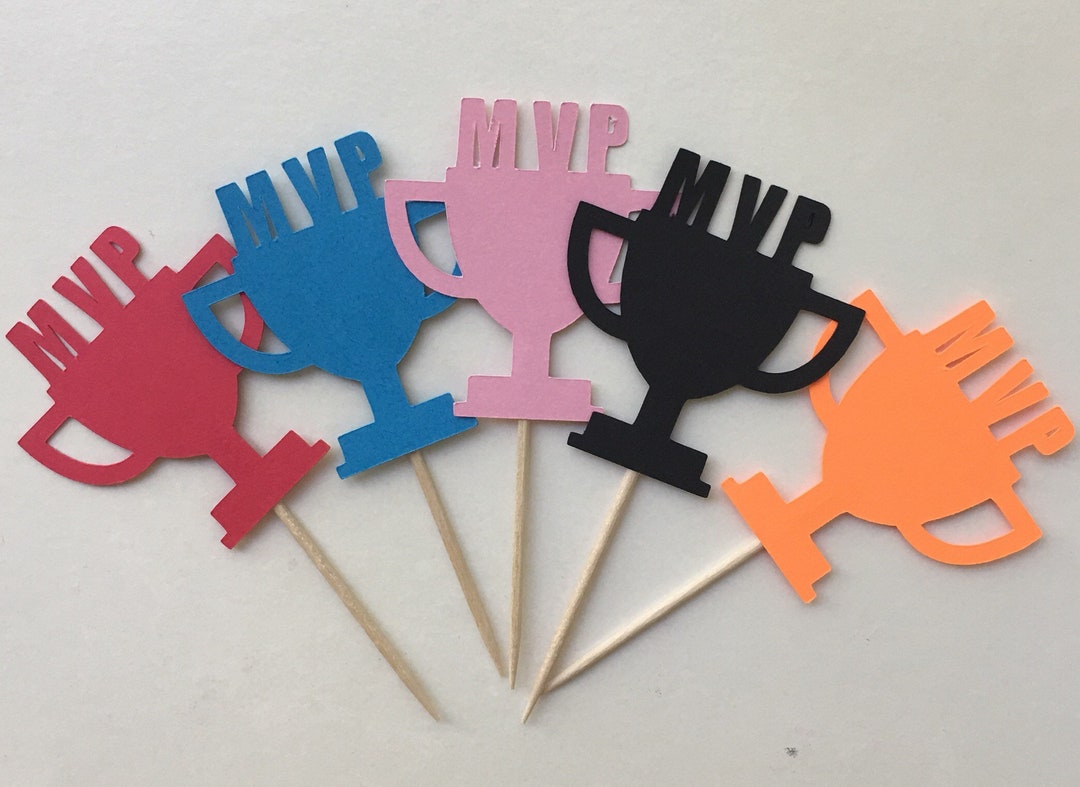 MVP Trophy Sports Party Birthday Cupcake Pick Toppers - Etsy