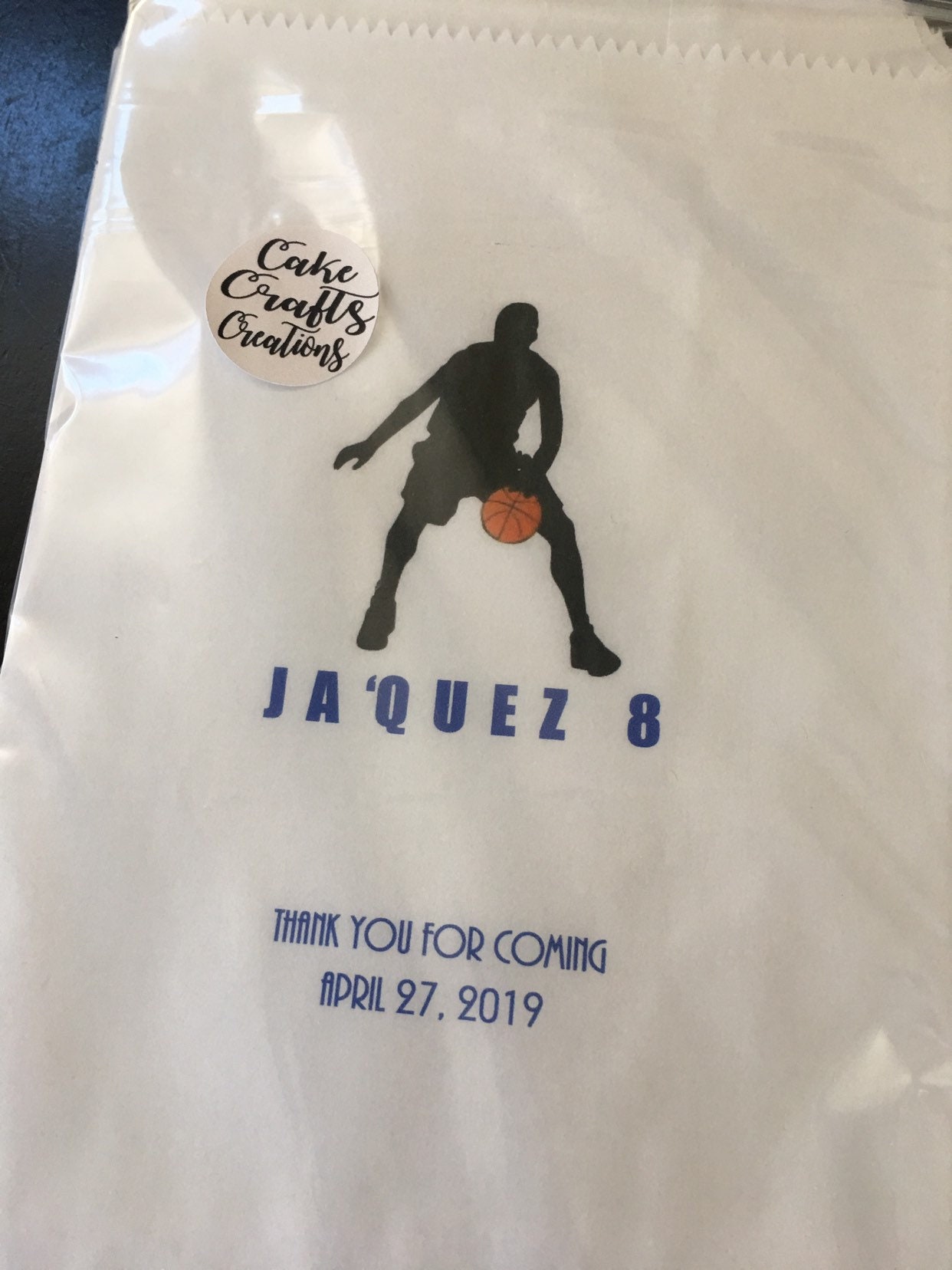 Personalized Basketball Treat Bag Candy Buffet Bag Popcorn Bag - Etsy
