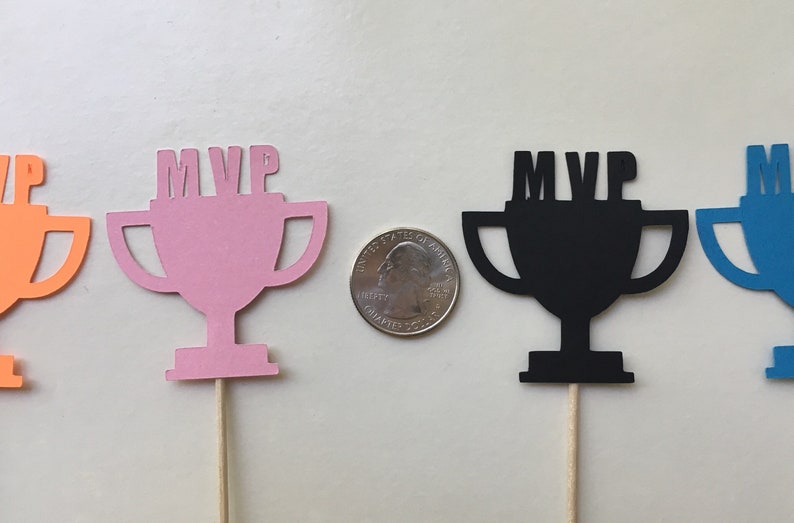 MVP Trophy Sports Party Birthday Cupcake Pick Toppers - Etsy
