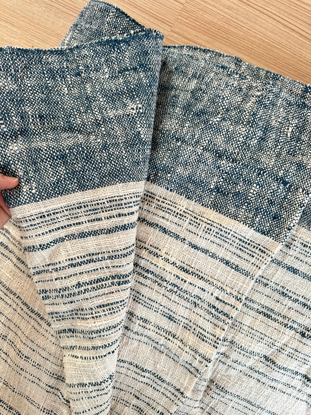 Plaid Hand Woven Vintage Karen Tribe Fabric Natural Fiber - Etsy