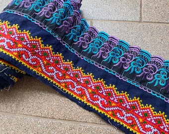 Wholesale Vintage Hmong Indigo Hemp Fabric, Hill Tribe Fabric, Ethnic ...