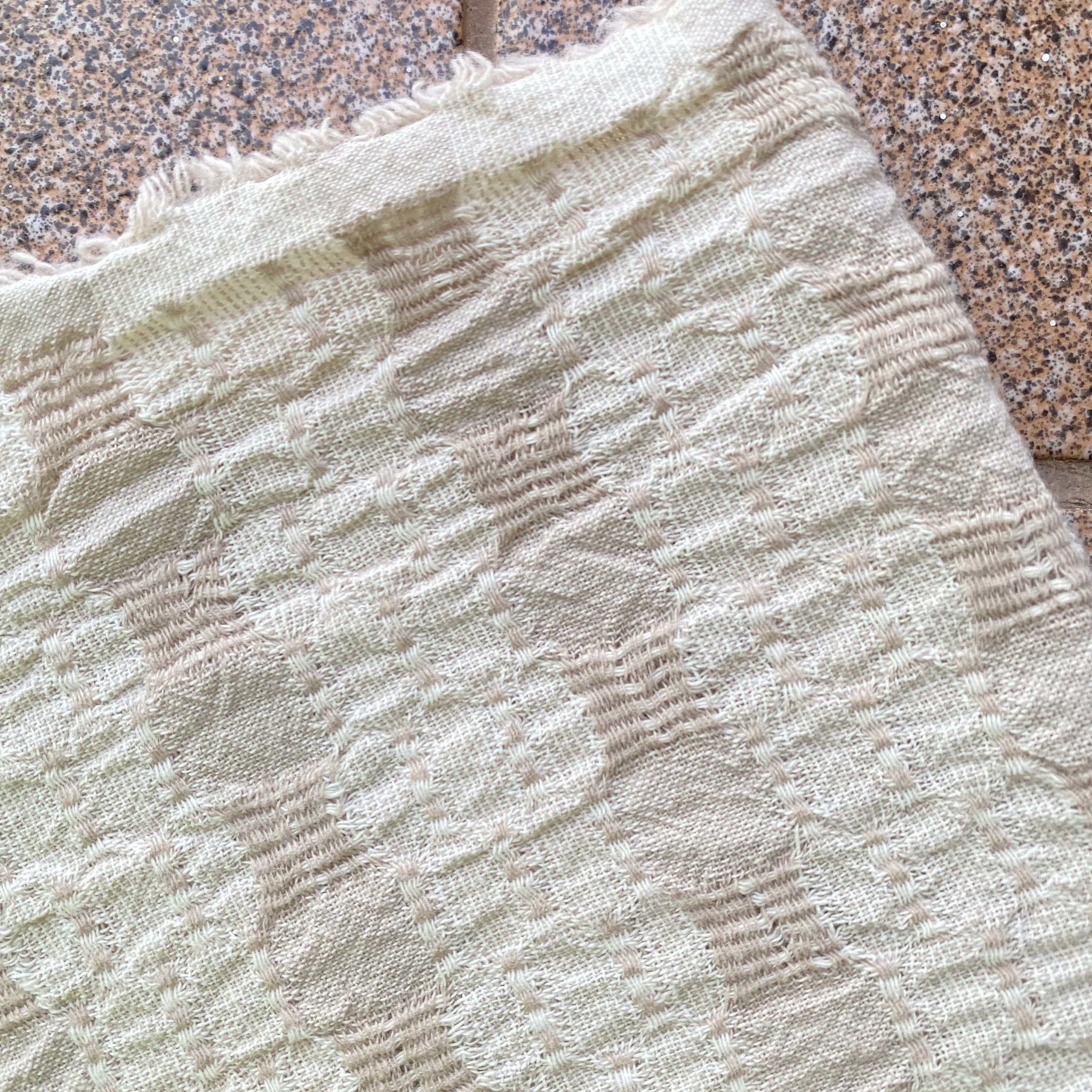 Weaving & Tapestry Beige White cream By Yard Vintage Hmong Striped ...