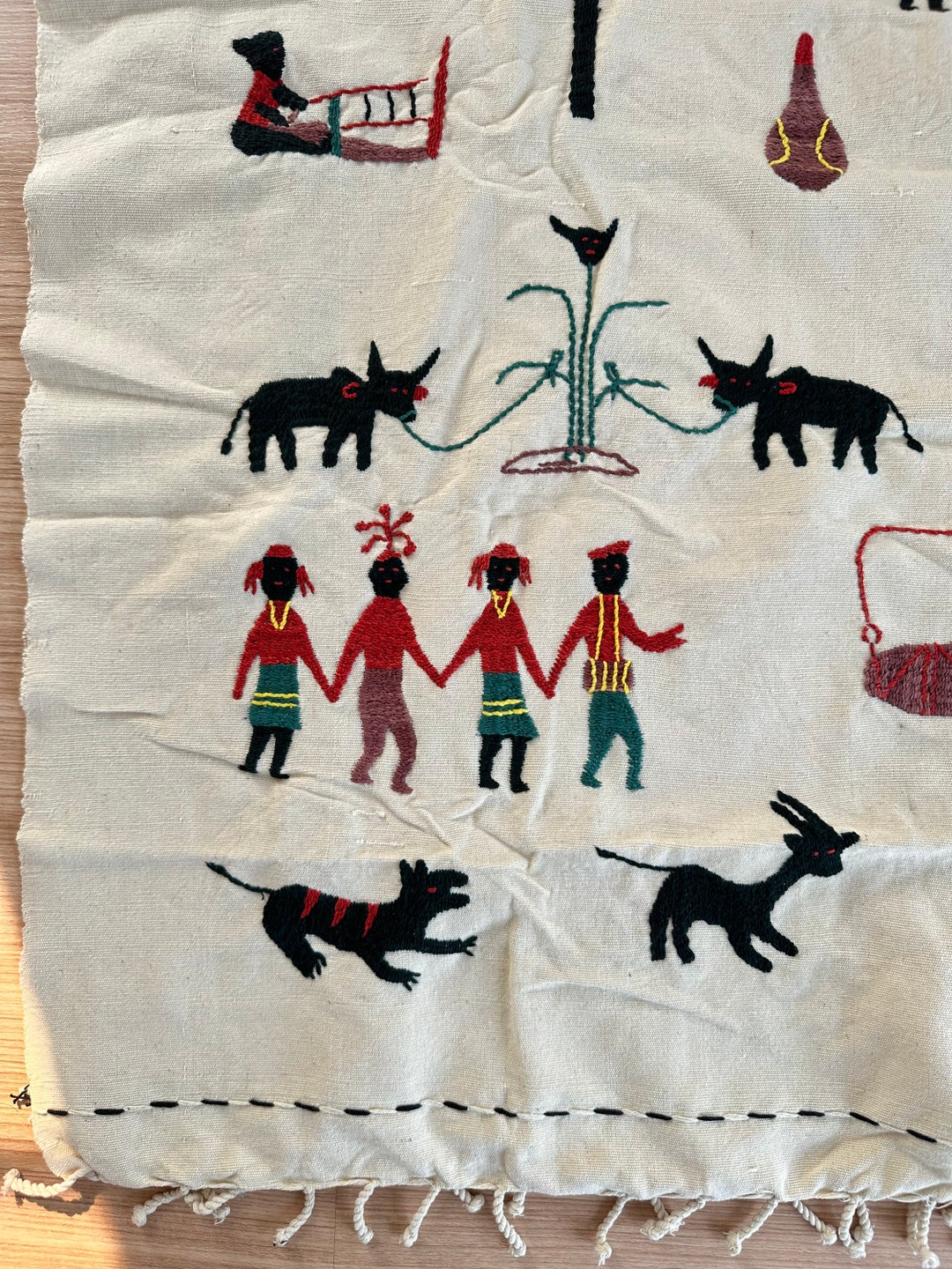 Vintage Karen Tribe Fabric Natural Fiber - Etsy