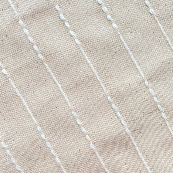 Weaving & Tapestry Beige White cream By Yard Vintage Hmong Striped ...