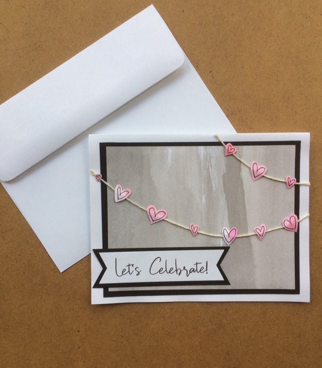 Handmade "let's Celebrate!" Greeting Card - Etsy