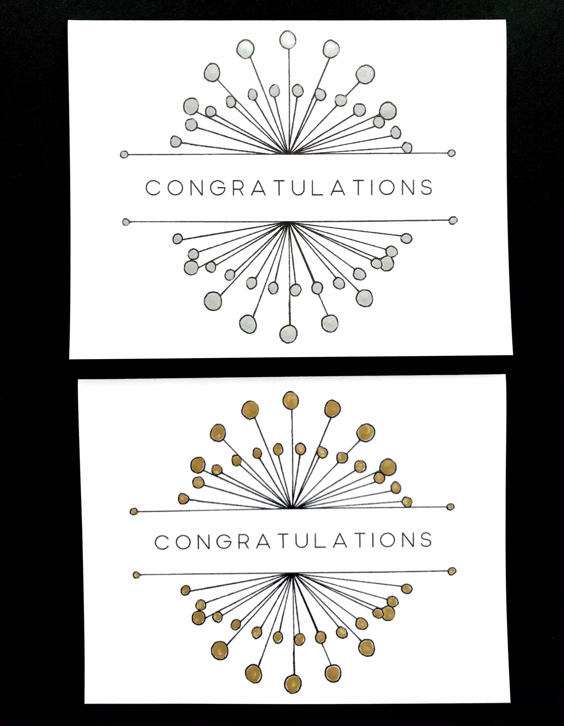 Gender Neutral Congratulations Card Handmade Metallic Gold - Etsy