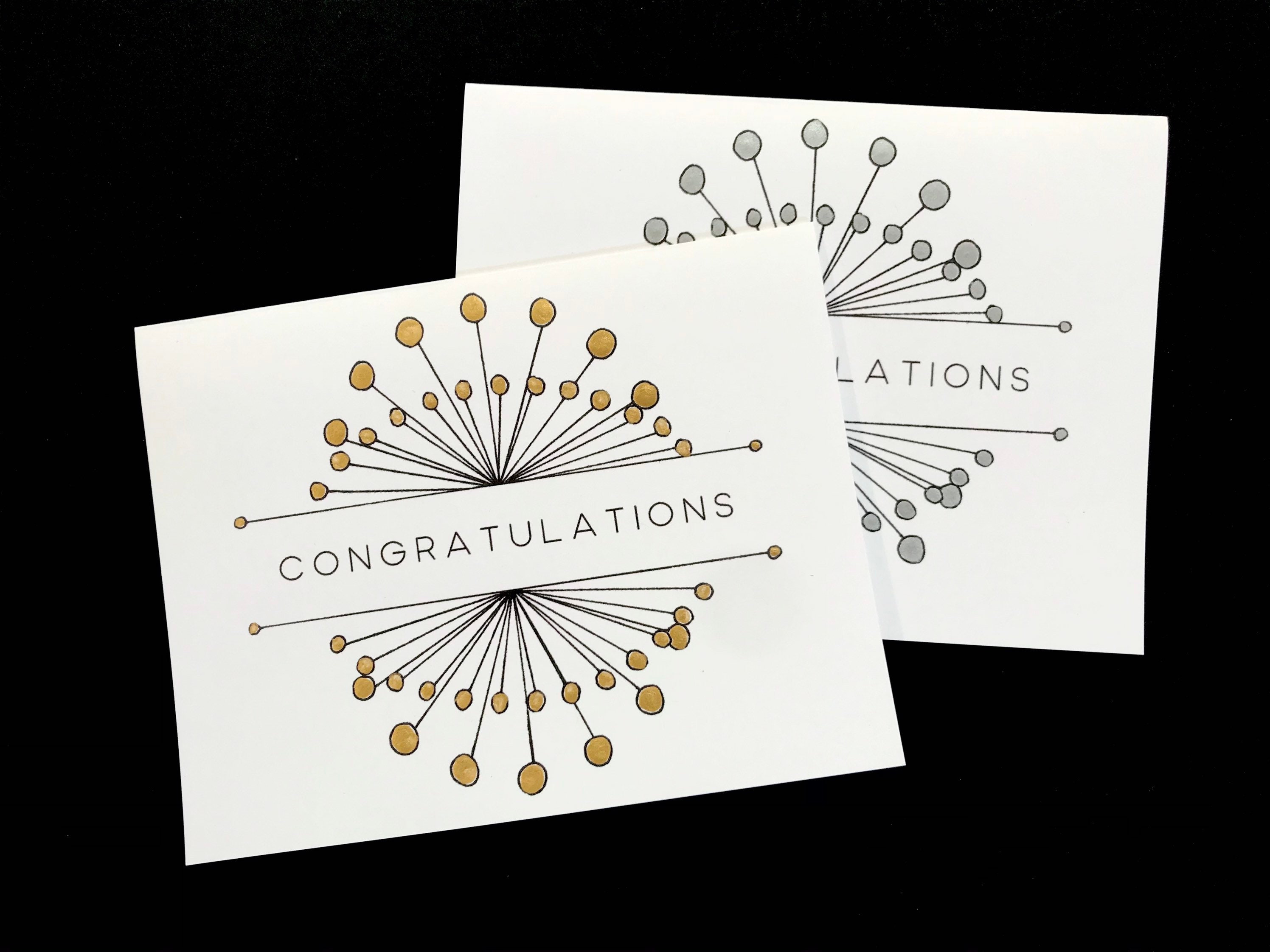 Gender Neutral Congratulations Card Handmade Metallic Gold or Silver ...