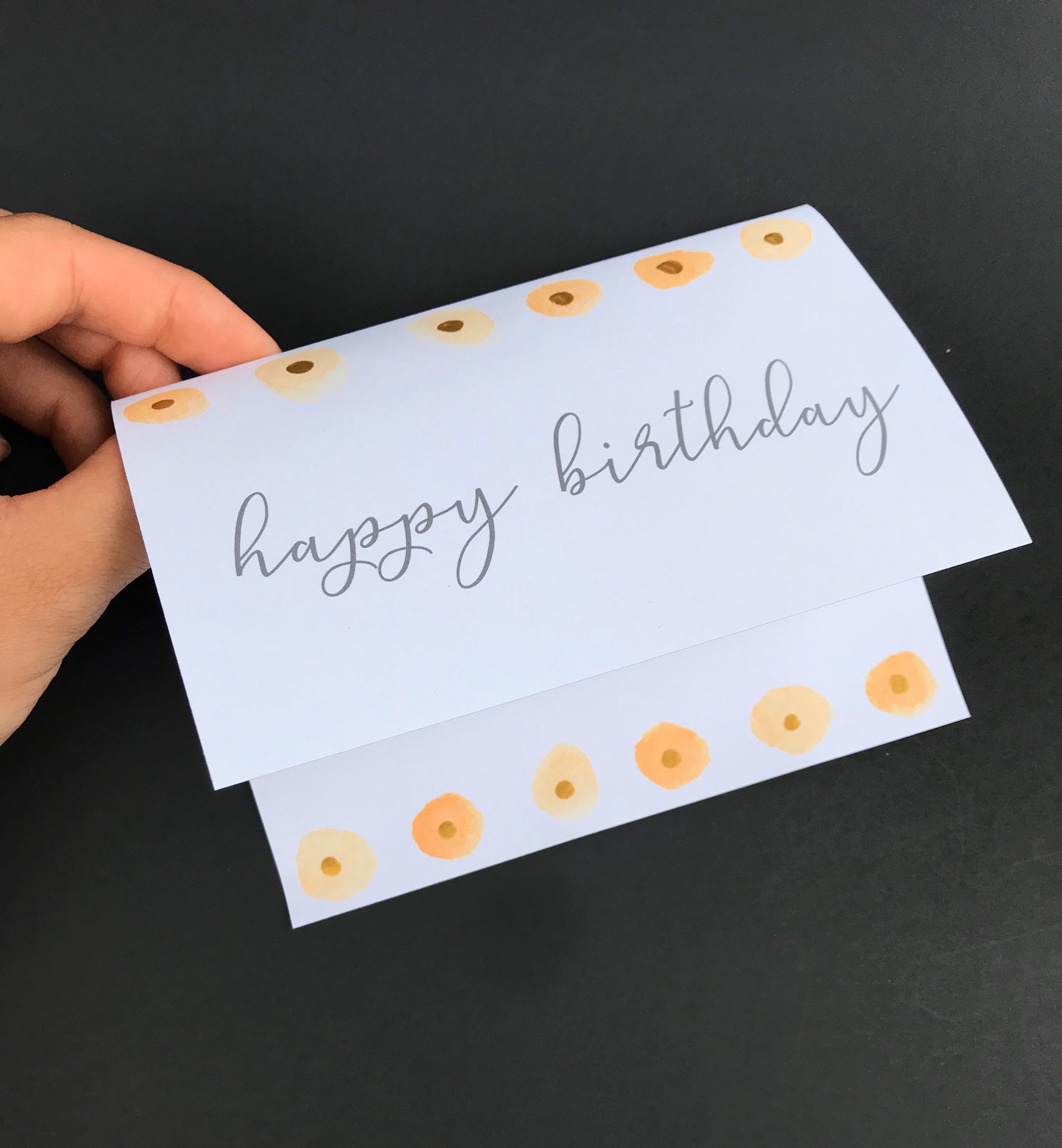 Birthday Card | Gender Neutral Greeting Card | Watercolor Paint With ...