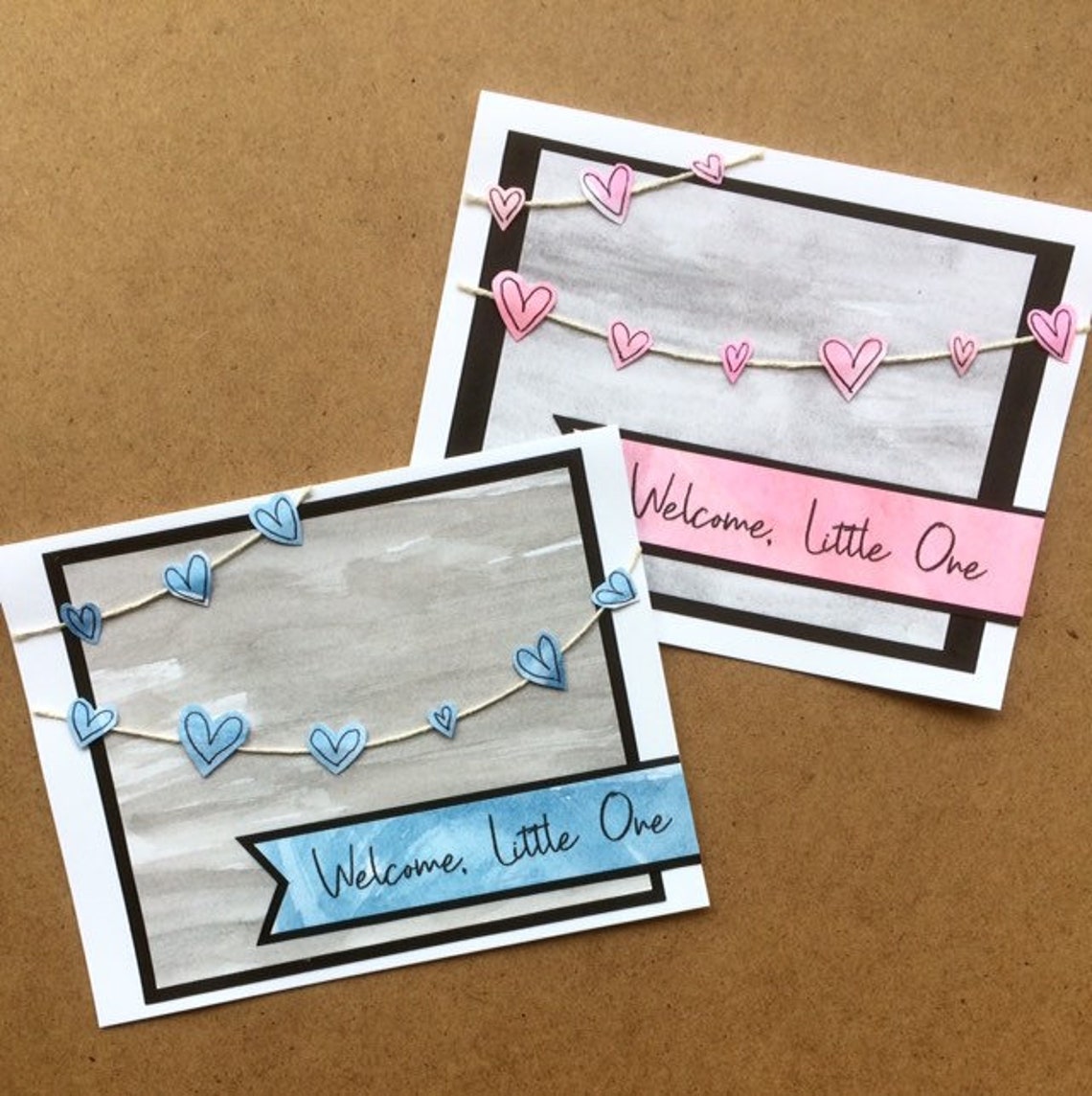 Welcome, Little One Handmade Card Baby Shower Card New Baby Card for ...