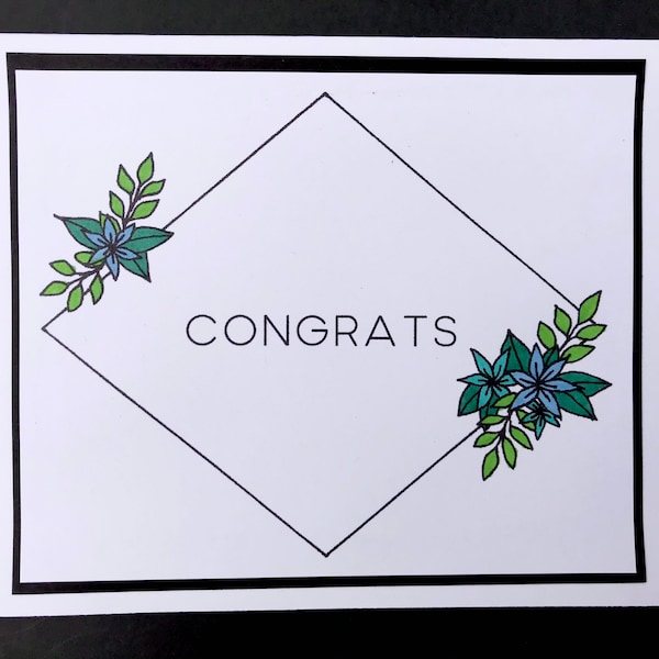 Congratulations Coloring Card - Etsy