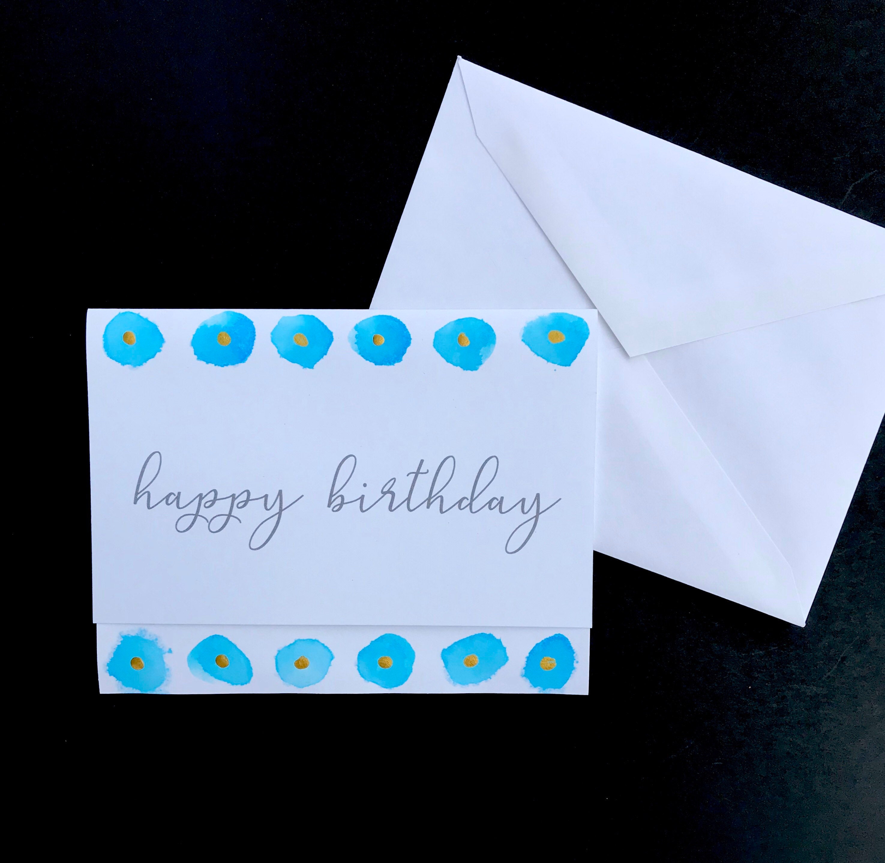 Birthday Card | Gender Neutral Greeting Card | Watercolor Paint With ...