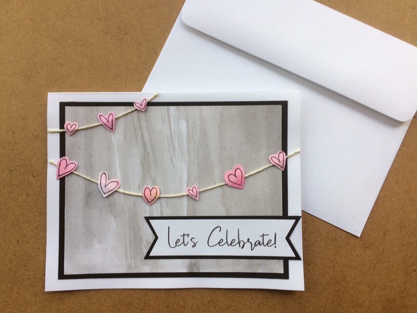 Handmade "let's Celebrate!" Greeting Card - Etsy