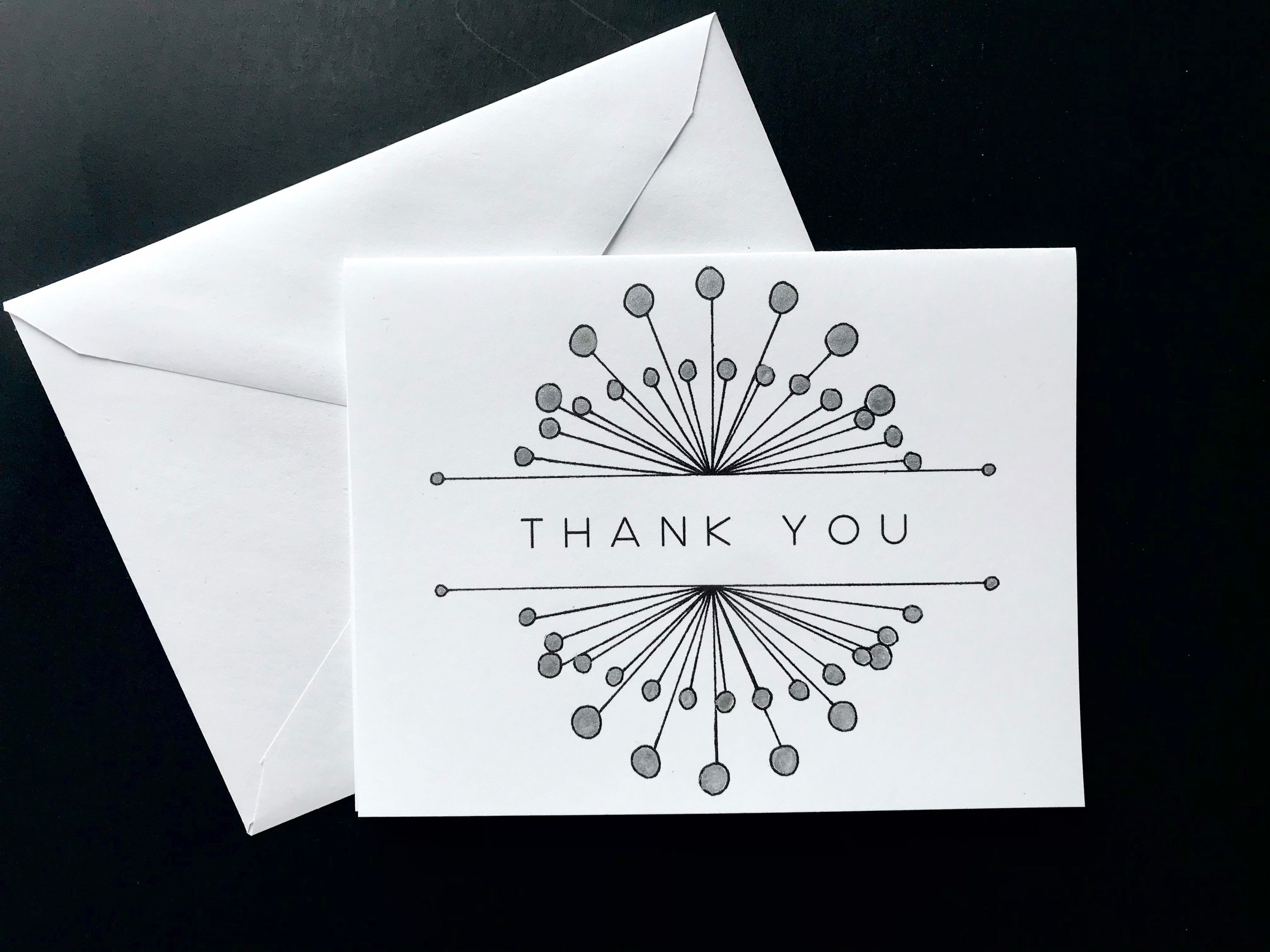 Gender Neutral Thank You Card Handmade Metallic Gold and - Etsy
