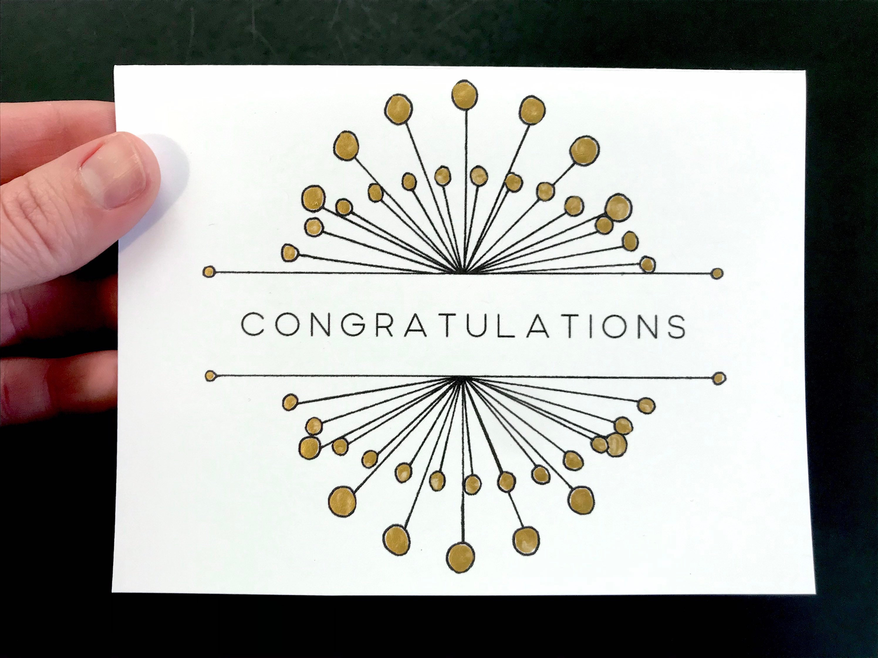 Gender Neutral Congratulations Card Handmade Metallic Gold - Etsy