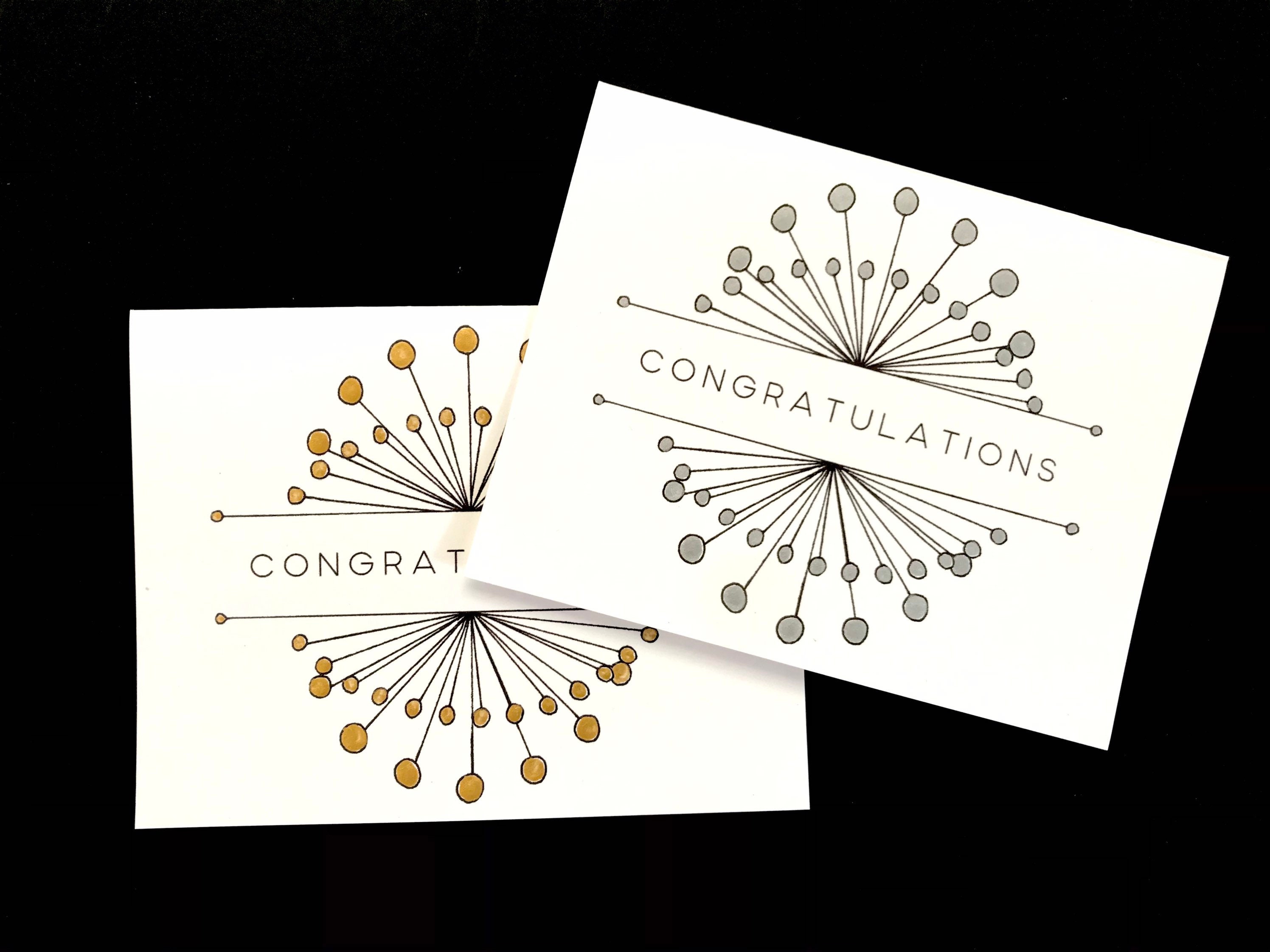 Gender Neutral Congratulations Card Handmade Metallic Gold - Etsy