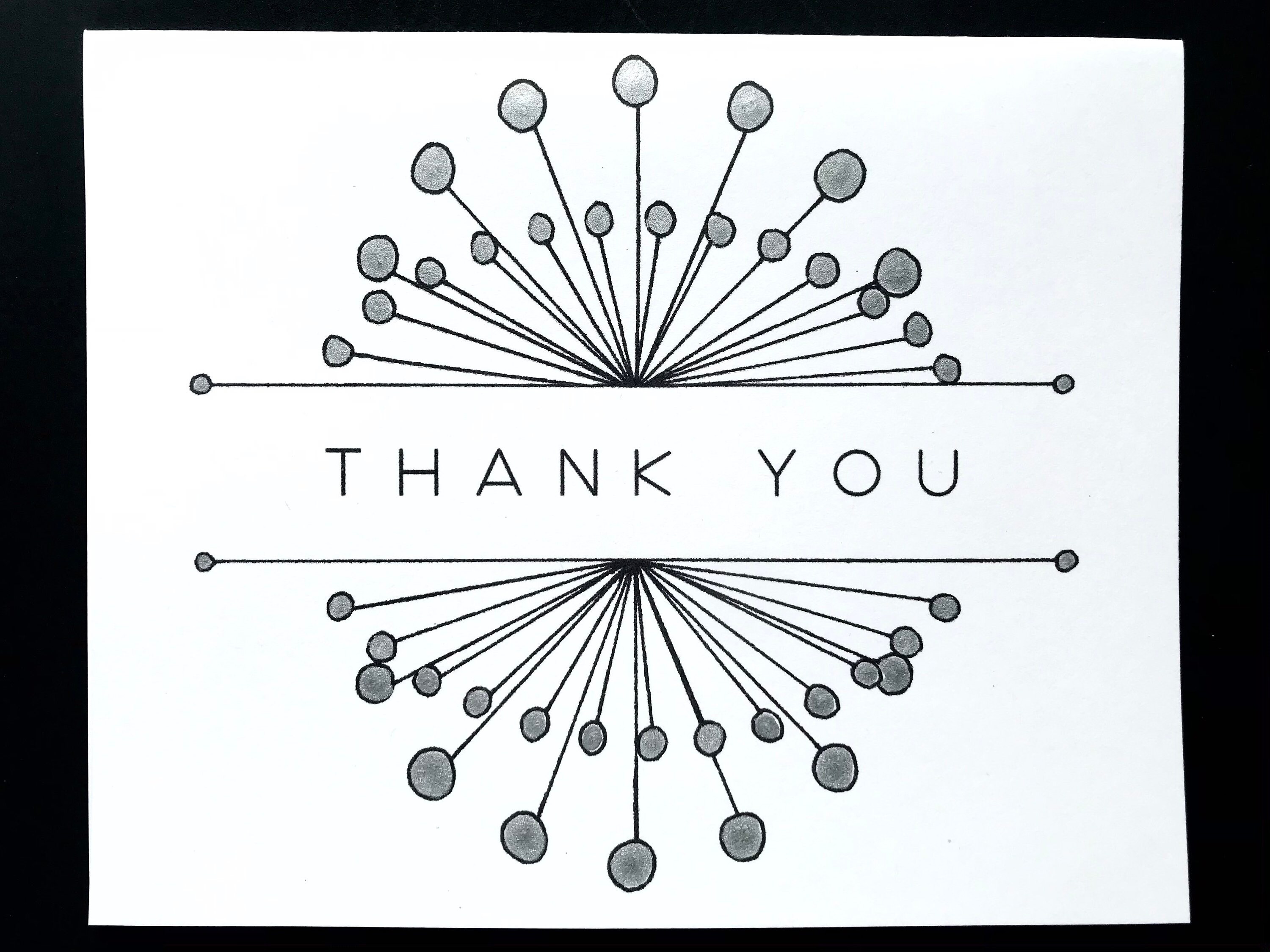 Gender Neutral Thank You Card | Handmade Metallic Gold and Silver ...