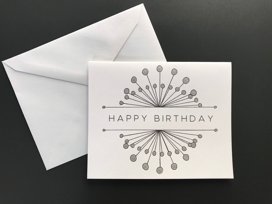 Gender Neutral Birthday Card Handmade Metallic Gold and - Etsy