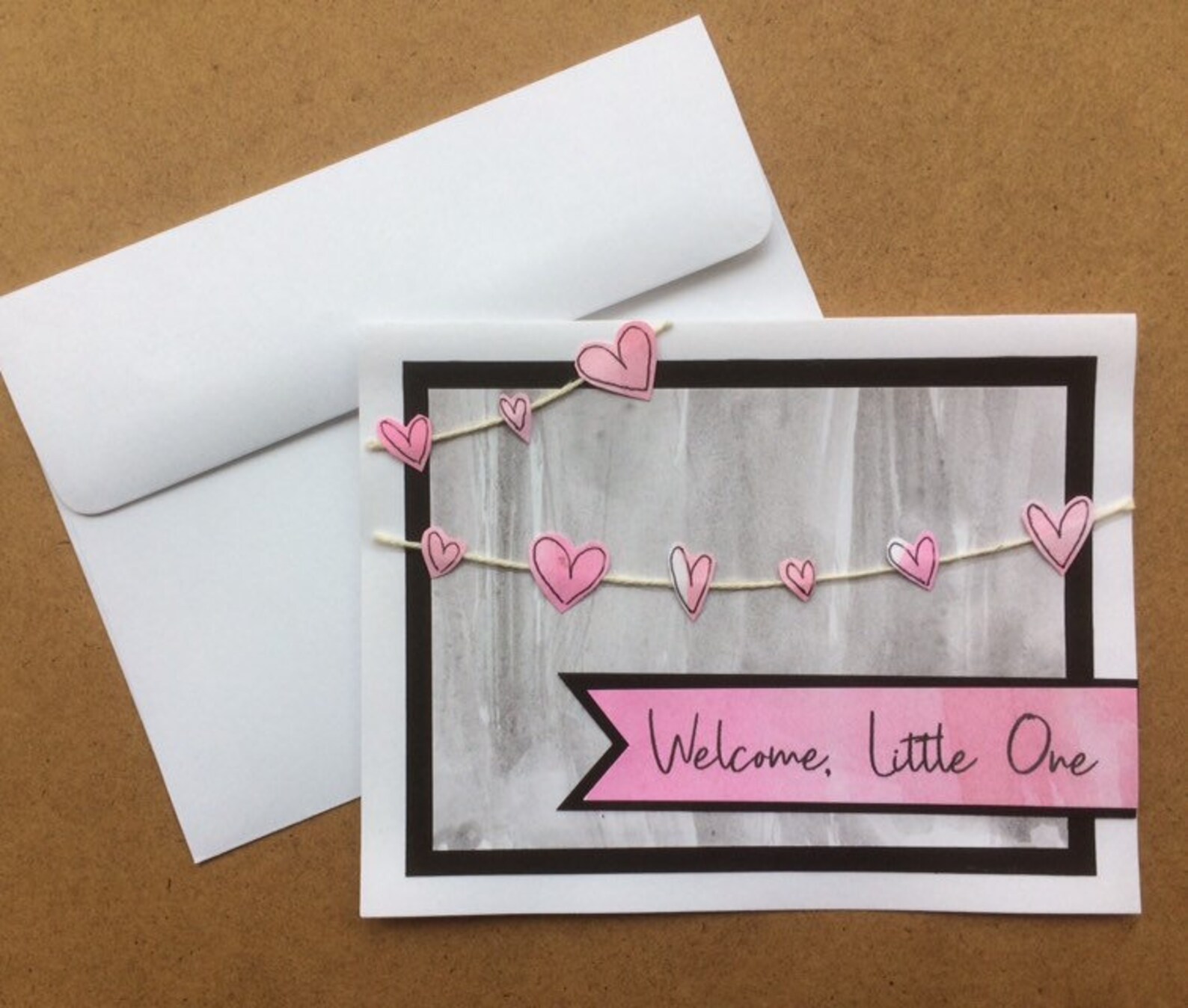 Welcome, Little One Handmade Card Baby Shower Card New Baby Card for ...