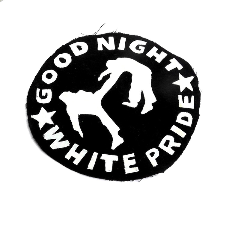 Antifascist Patch, Good Night White Pride Patch, Political Patch ...