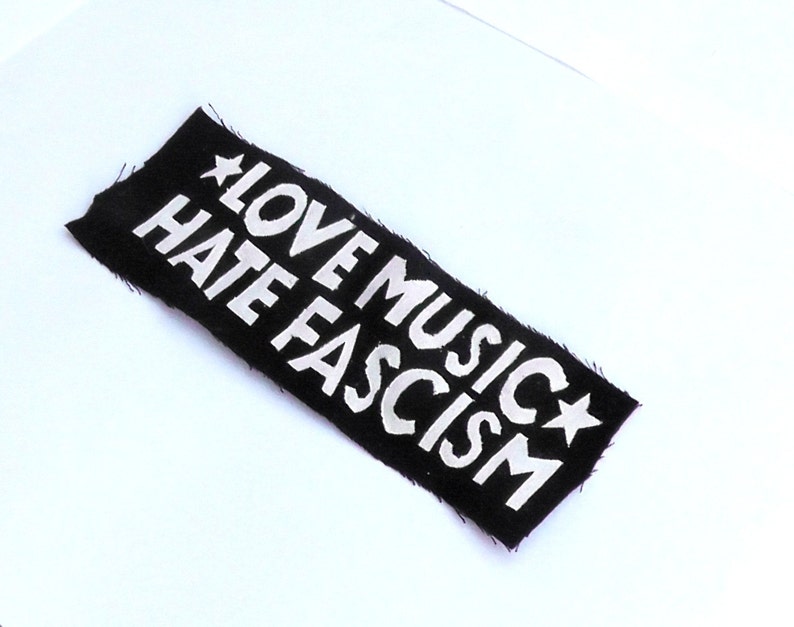 Love Music-hate Fascism, Political Patch, Jacket Patch, Vest Patch ...