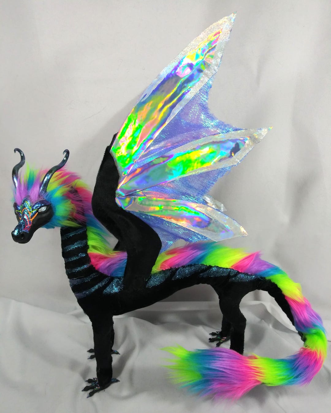Neon Rave Dragon - Etsy