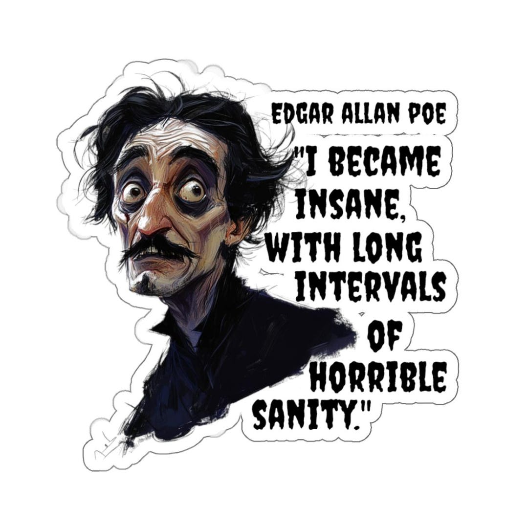 Edgar Allan Poe Decal, Dark Academia Stickers, Gothic Literature Decor ...