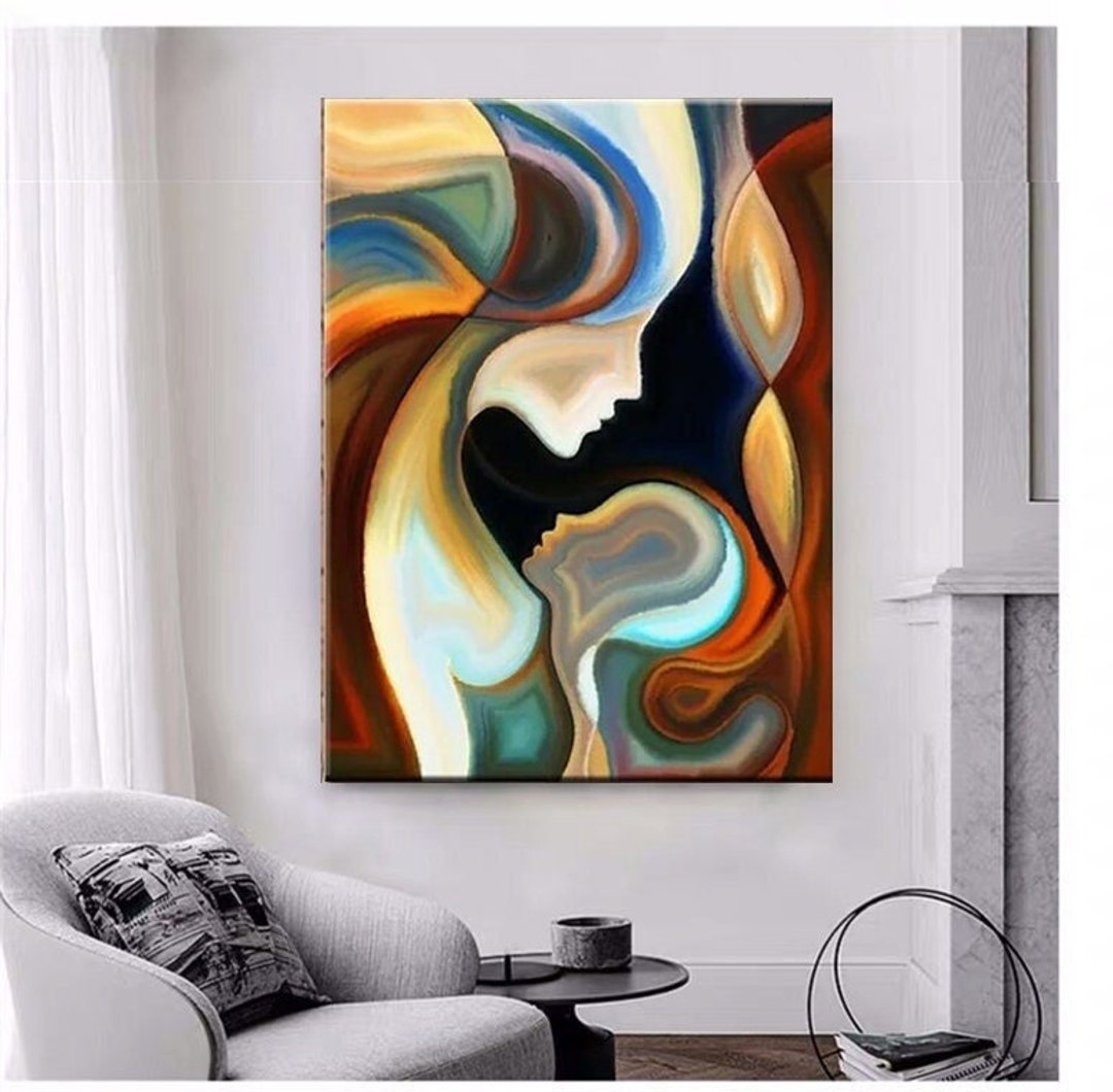 Mother and Child Painting: Abstract Figure, Hand Painted Canvas Art - Etsy