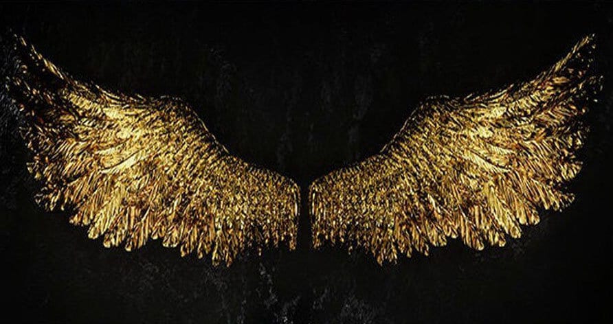 Gold Angel Wing Oil Painting on Canvas: Abstract Texture Wall Art - Etsy