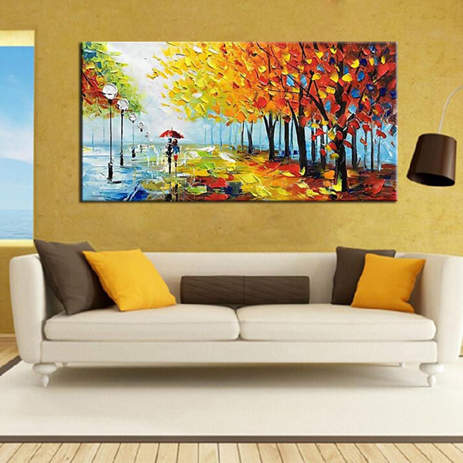 Abstract Art Painting Modern Textured Paintingpark Landscape - Etsy