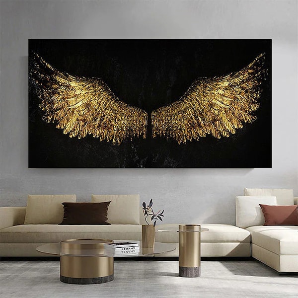 Textured Angel Wings Painting - Etsy