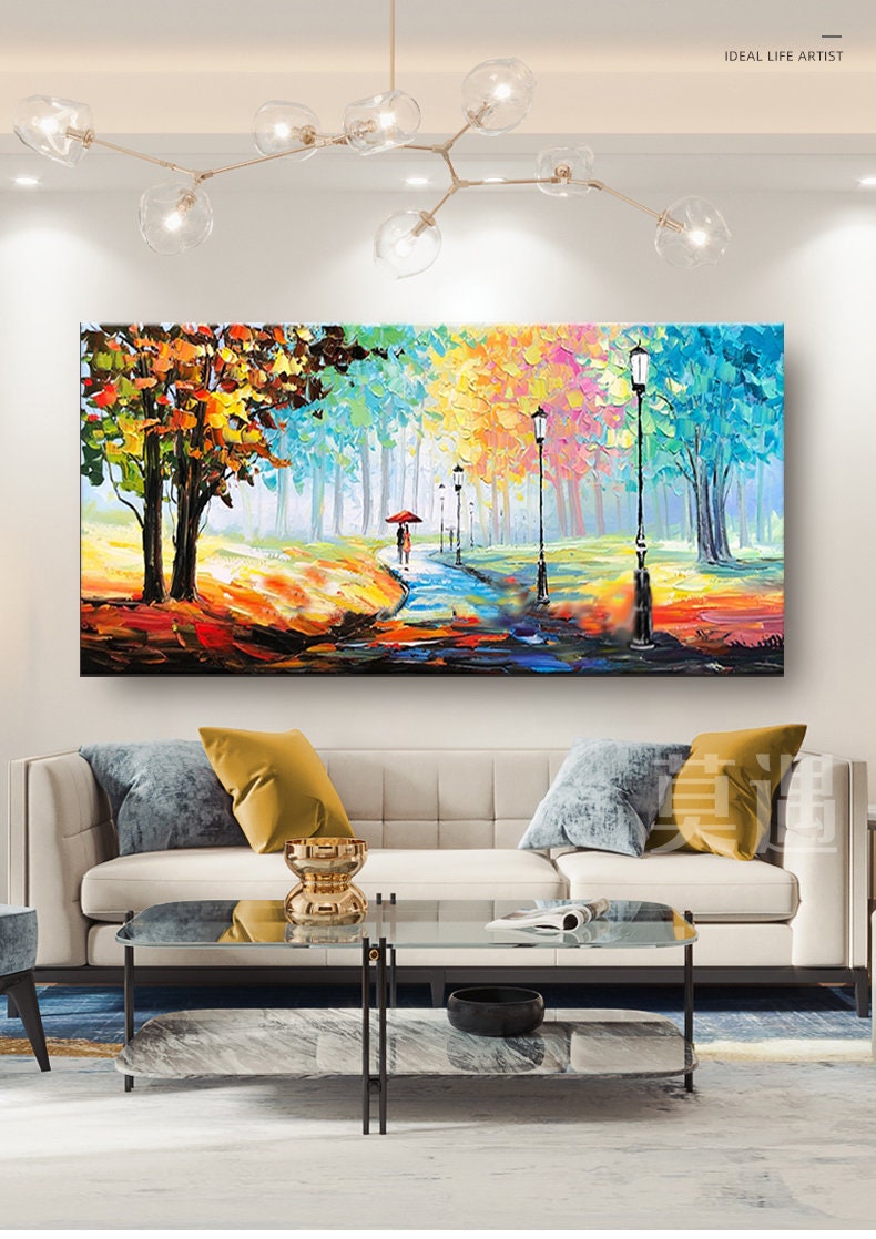 Tree Art Painting Abstract Colorful Painting Oil | Etsy