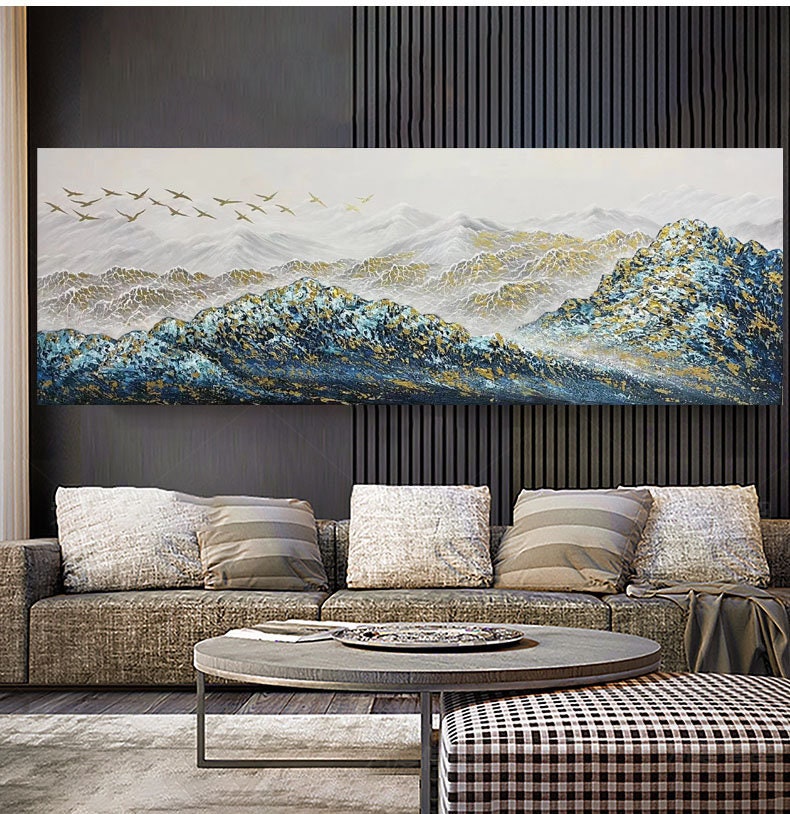 Snow Mountain Oil Painting on Canvas,original Landscape Painting ...
