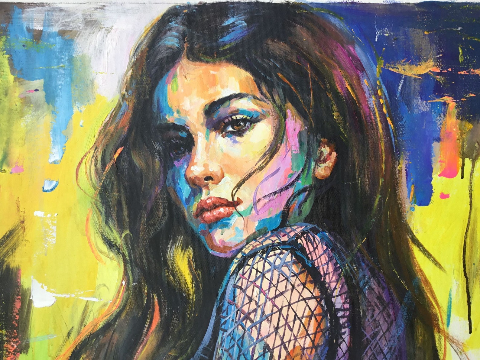 Custom Pop Art Portrait From Photoportrait of Lady Oil - Etsy