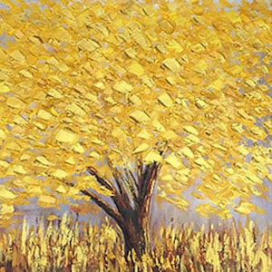 Yellow Tree Oil Painting,large Wall Art,abstract Painting on Canvas ...