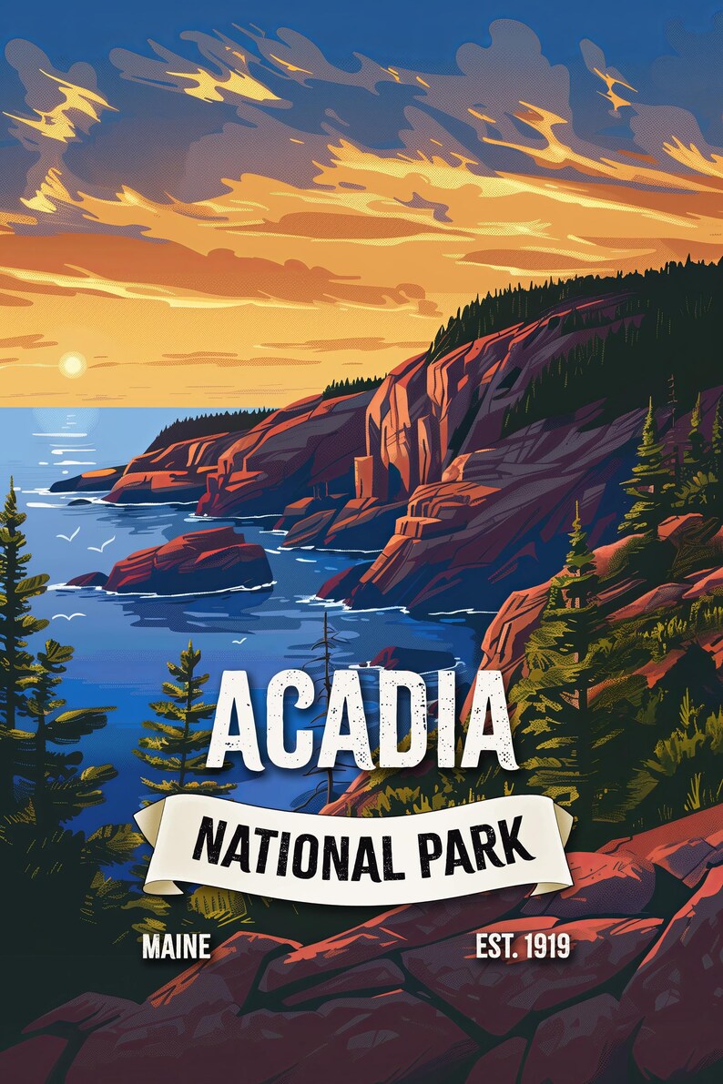 Acadia National Park Poster - Etsy