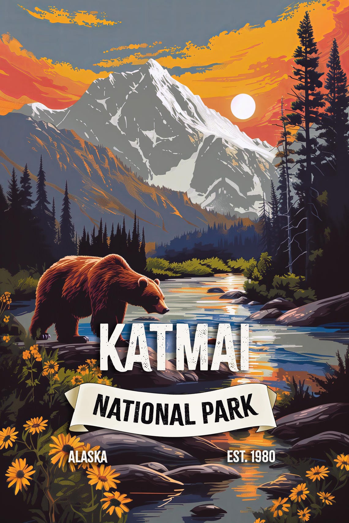 Katmai National Park and Preserve Poster - Etsy
