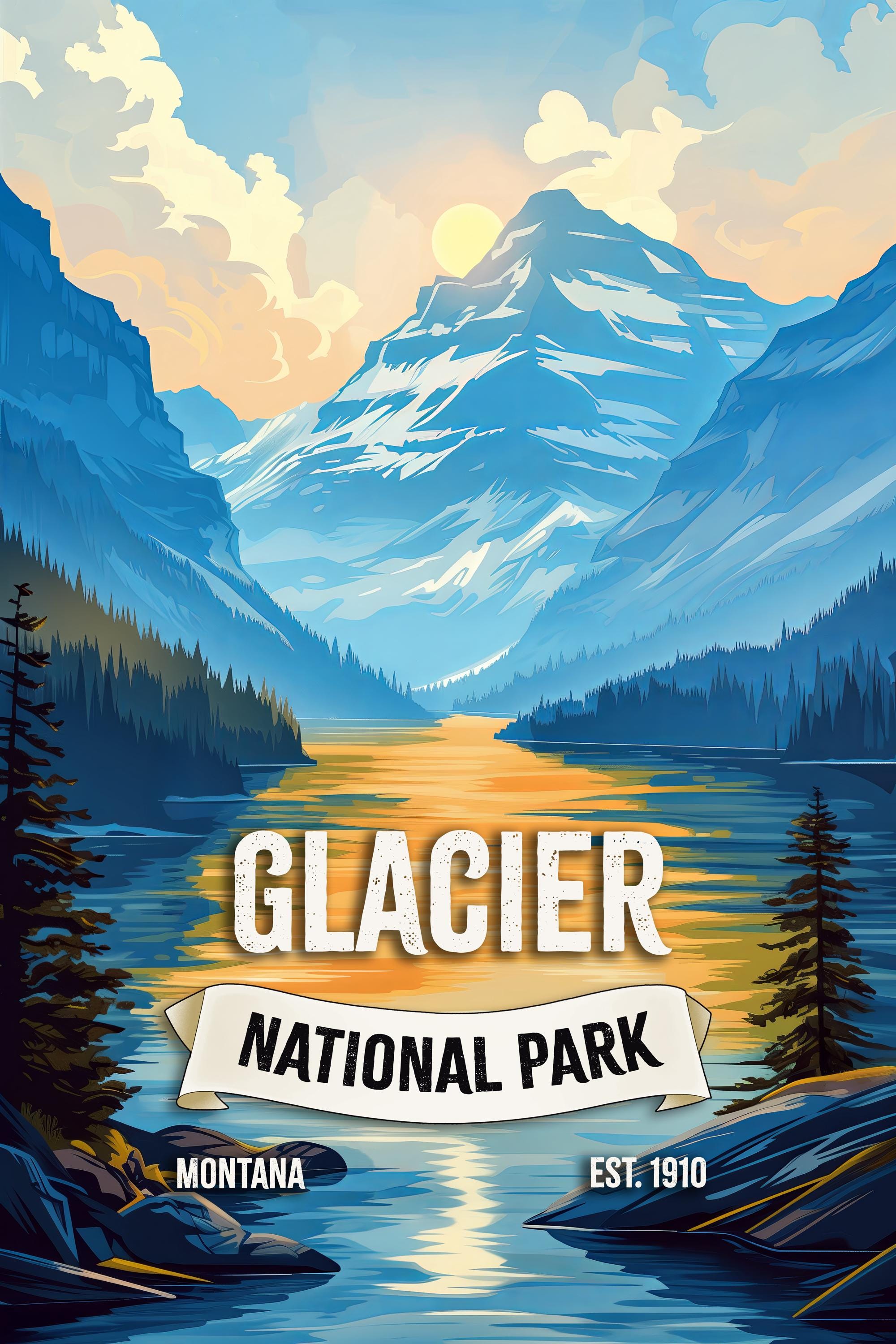Glacier National Park Poster - Etsy