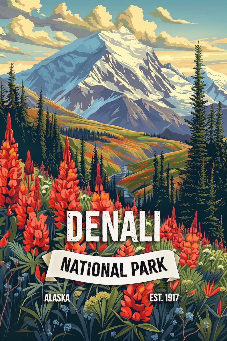 Denali National Park Poster - Etsy