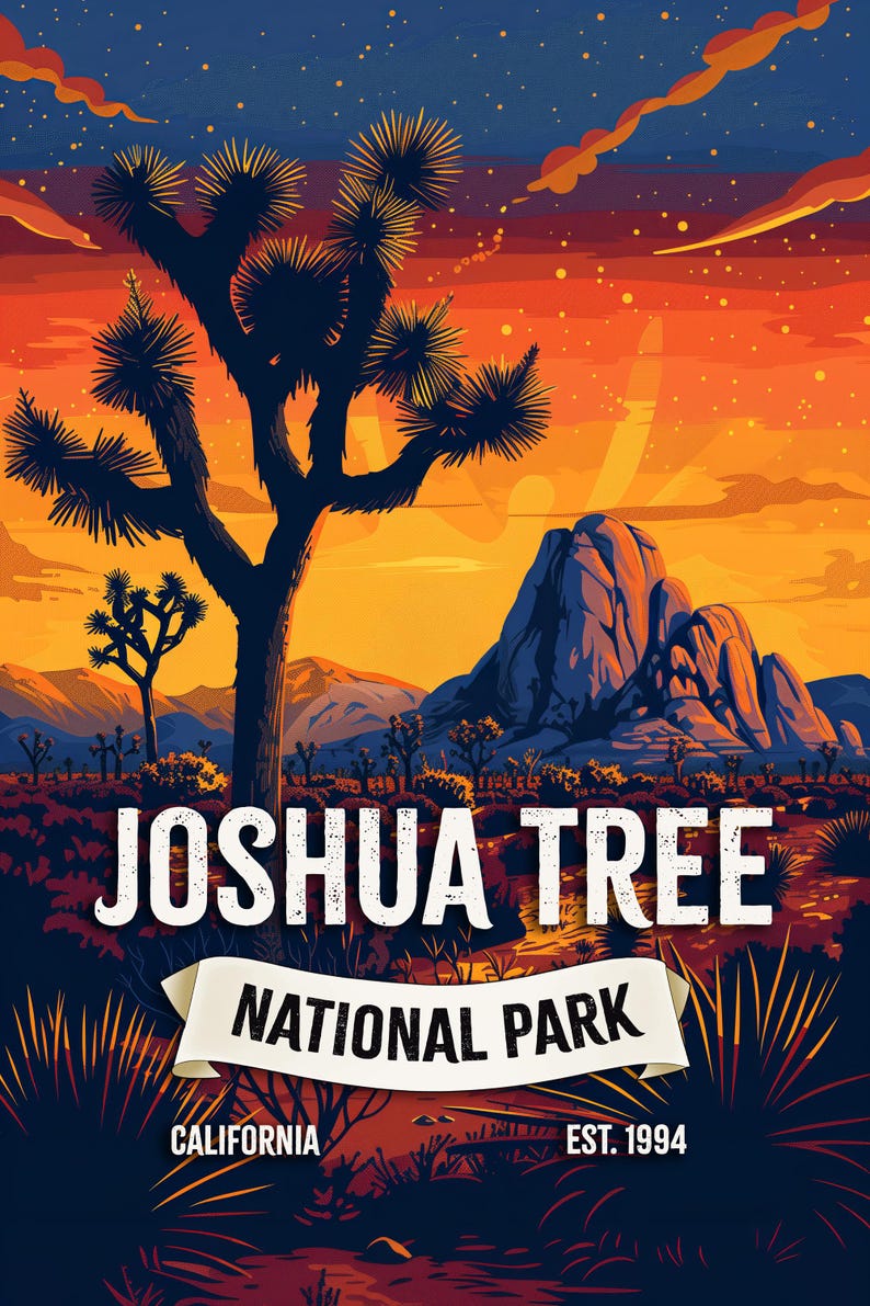 Joshua Tree National Park Poster - Etsy