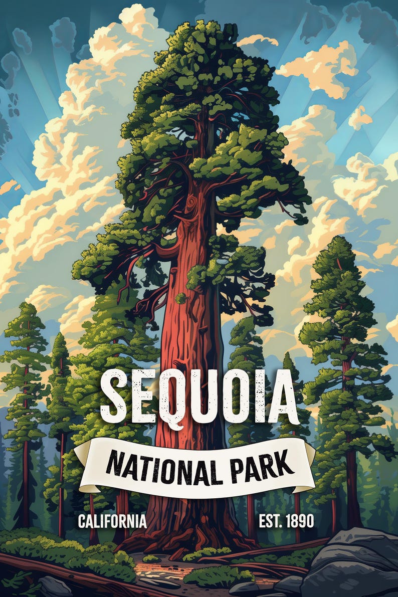 Sequoia National Park Poster - Etsy