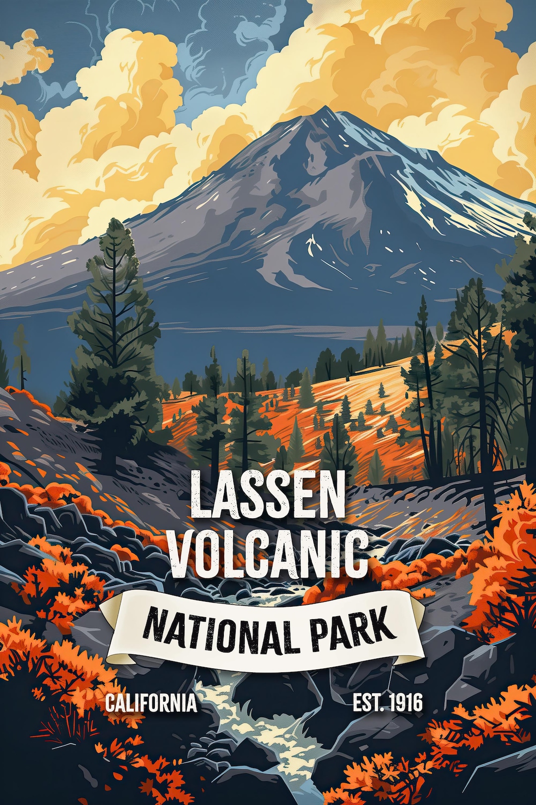 Lassen Volcanic National Park Poster - Etsy